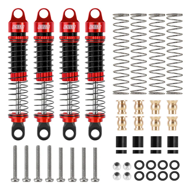 INJORA 59mm Long Threaded Oil Shocks For 1/18 Redcat Ascent18 - RED ...
