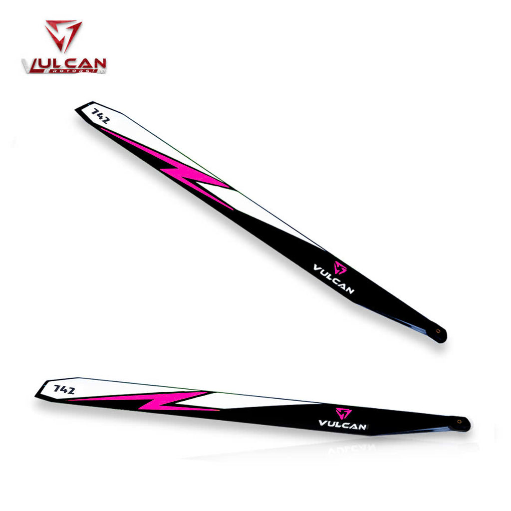 VULCAN ROTORS Precision Main Rotor Blades 742mm (PINK) | HeliDirect