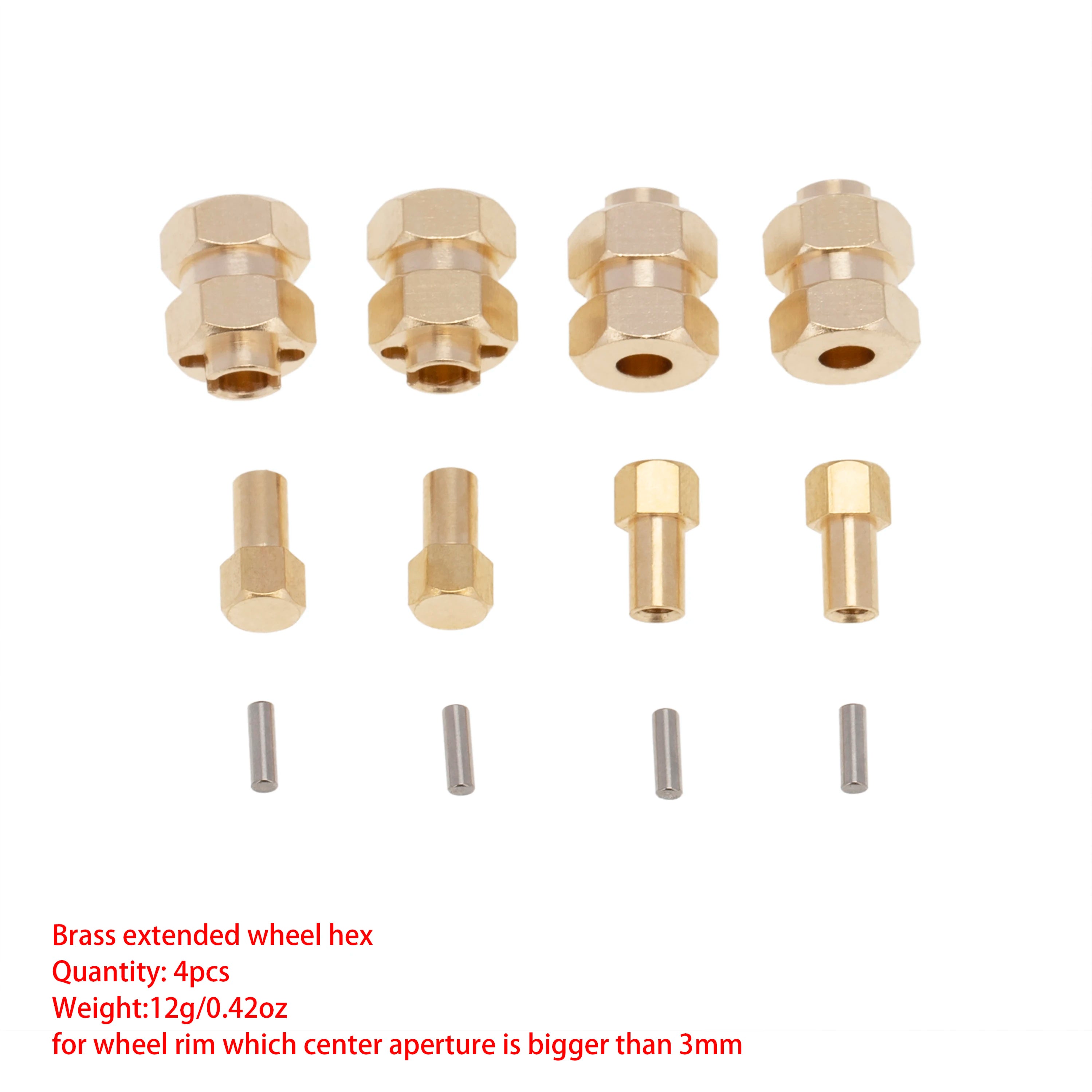 MEUS Racing Brass Extended Hex Wheel Hubs Hex Drive Adapters for AXIAL ...