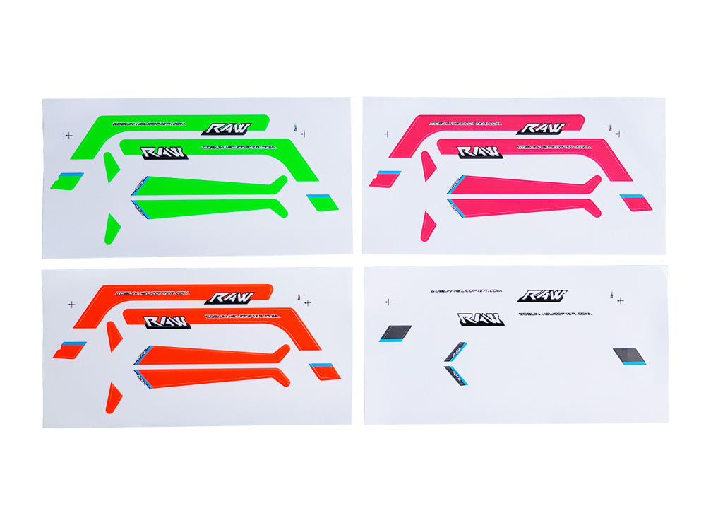 SAB Stickers White/Orange/Pink/Green - Raw500 | HeliDirect
