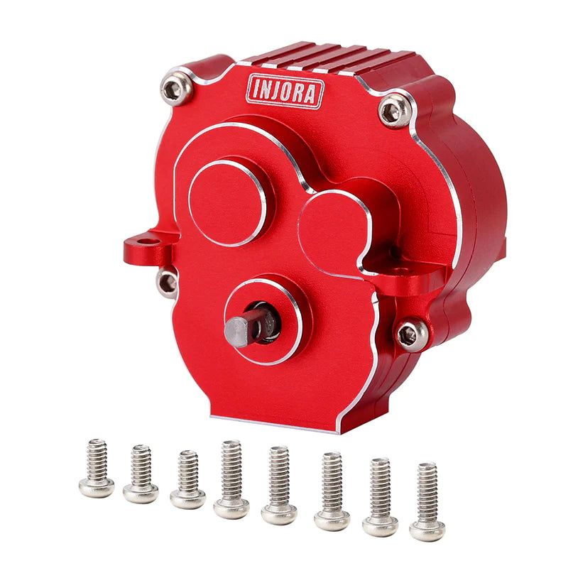INJORA CNC Aluminum Complete Transmission For 1/18 TRX4M - RED – HeliDirect