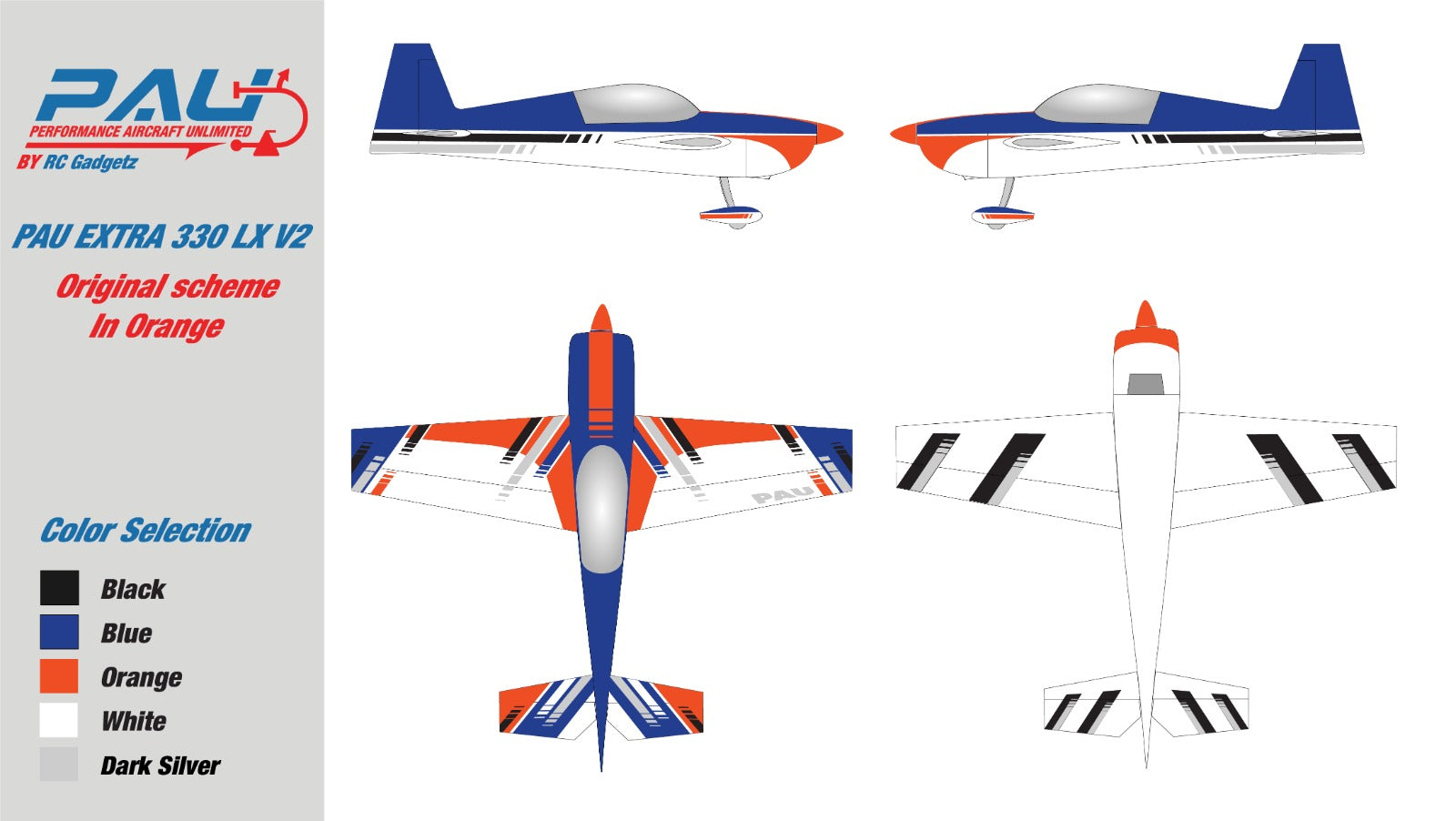 PAU Extra 330LX 70cc – Orange – HeliDirect
