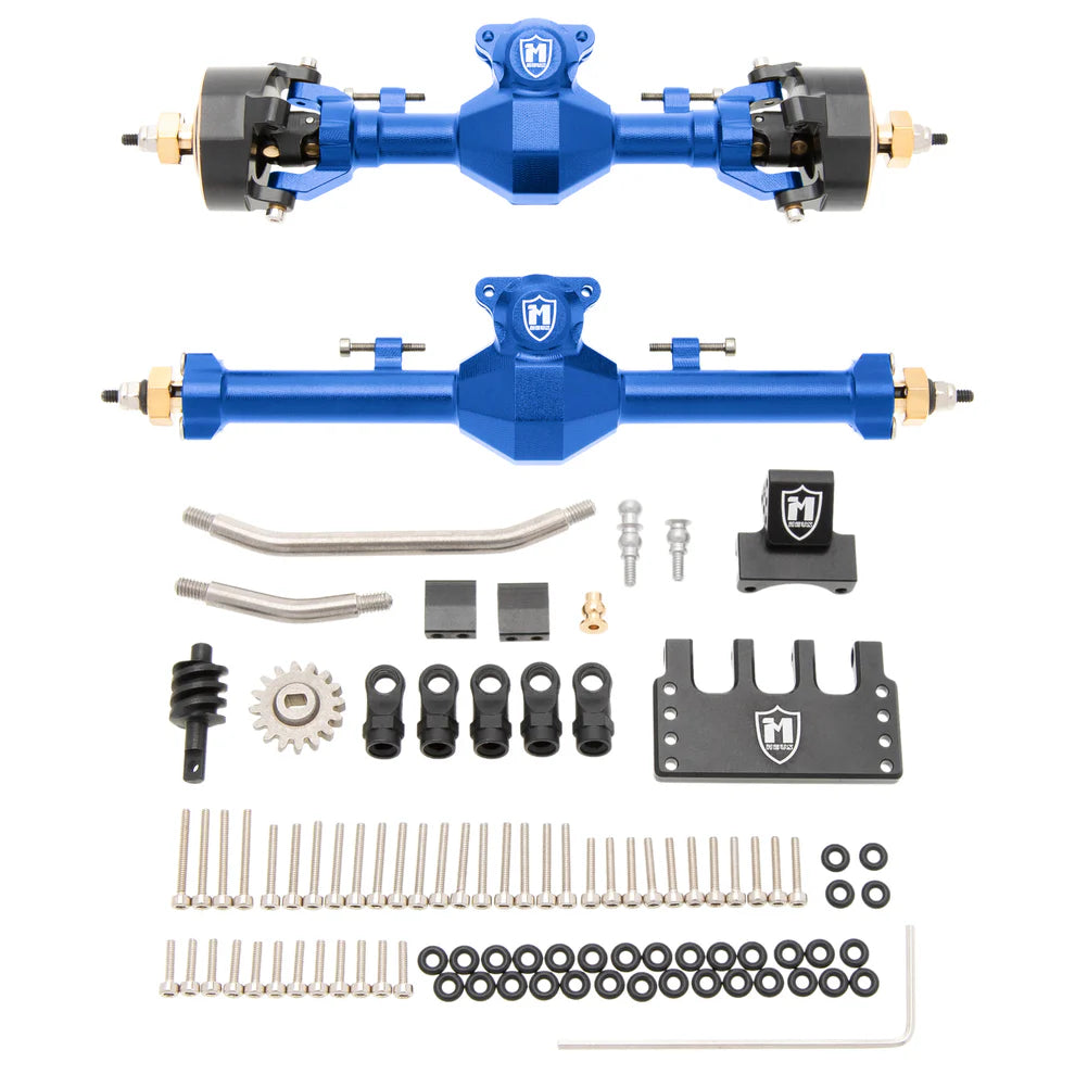 MEUS Racing SCX24 Metal Isokinetic Front and Rear Axles with 3-Section ...