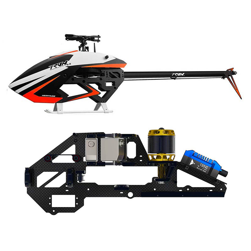 Tron 5.8 HERITAGE Helicopter Kit (w/o Blades) - White/Neon Orange ...