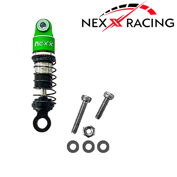 Nexx Racing Dual Spring Center Oil Shock Set - GREEN | HeliDirect