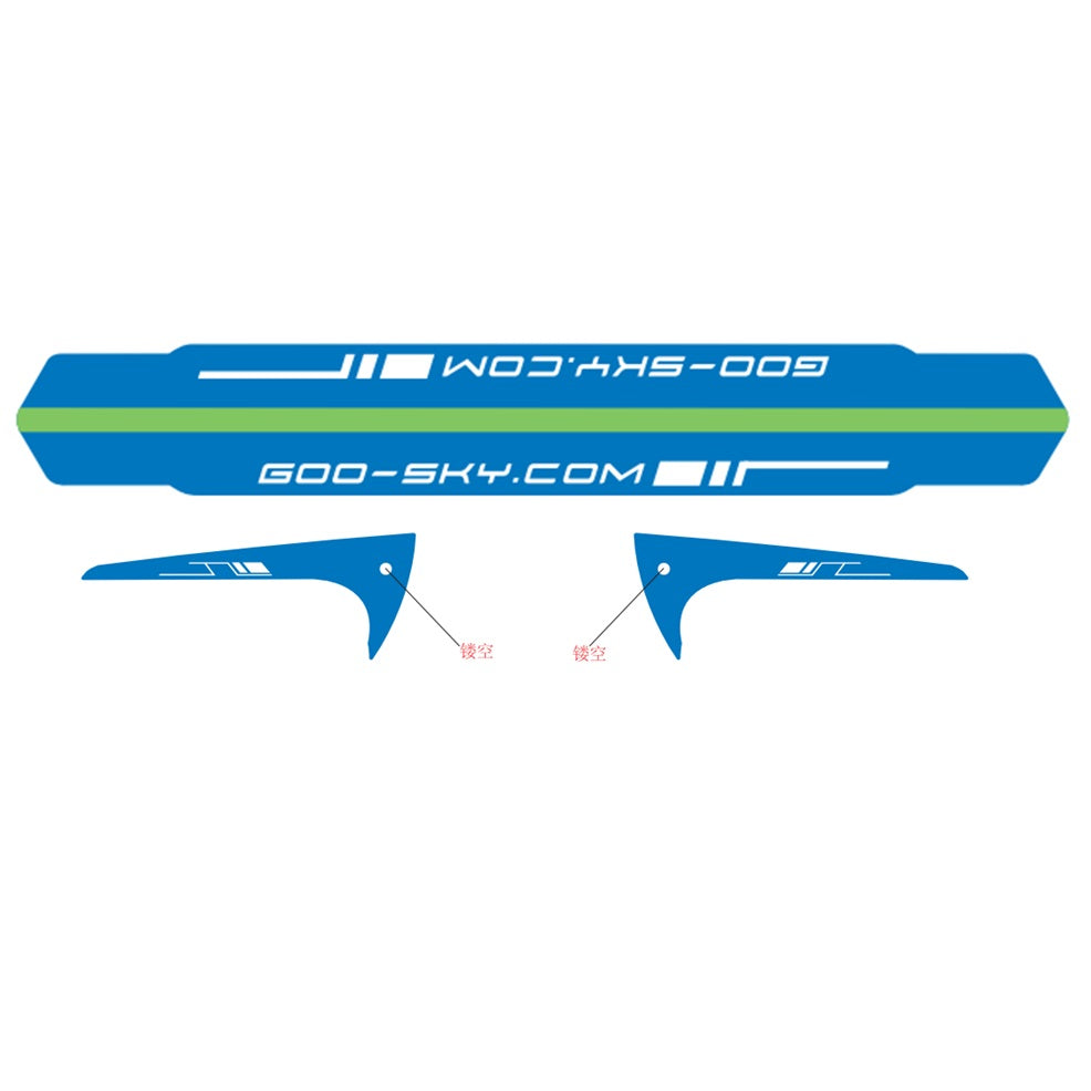 Goosky S2 Tail Boom and Fin Sticker - Blue (3 sets) | HeliDirect