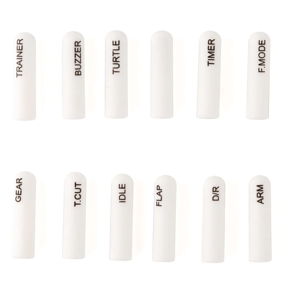 RadioMaster Labelled Silicon Switch Cover Set - Long (12pcs / White ...