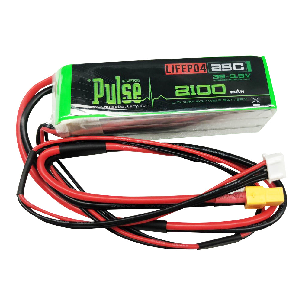 Pulse 2100mah 3S 9.9V 25C Receiver LiFePO4 Battery - XT60 Connector ...